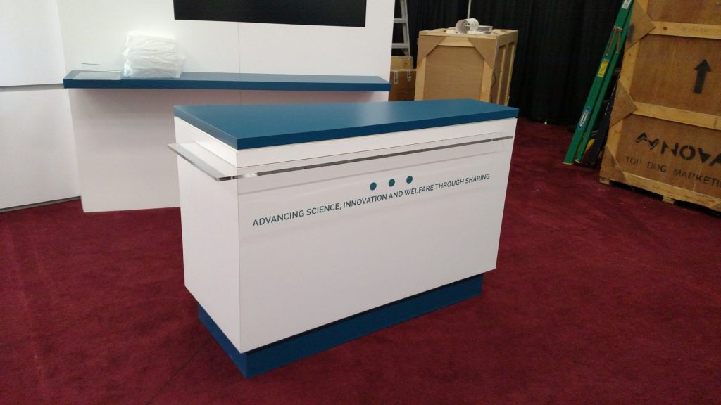 Angled Reception Desk - CorpCom Exhibits & Events