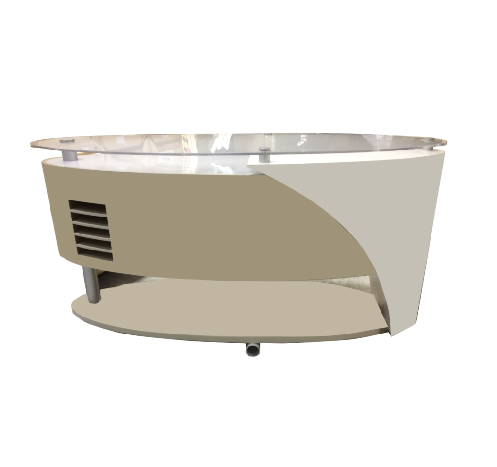 Large Oval Reception Desk - CorpCom Exhibits & Events